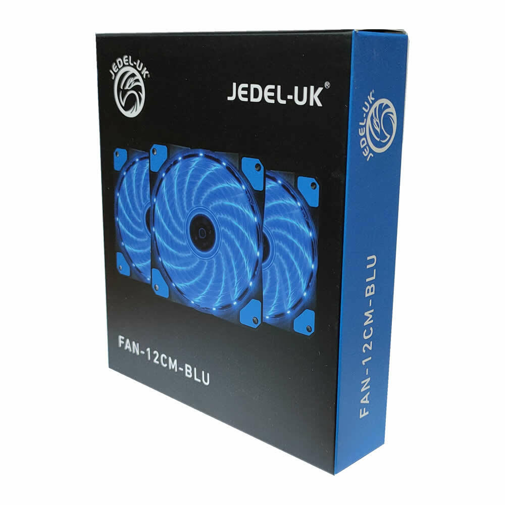 Jedel 120mm Blue LED PC Case Cooling Fan - DigiDirect